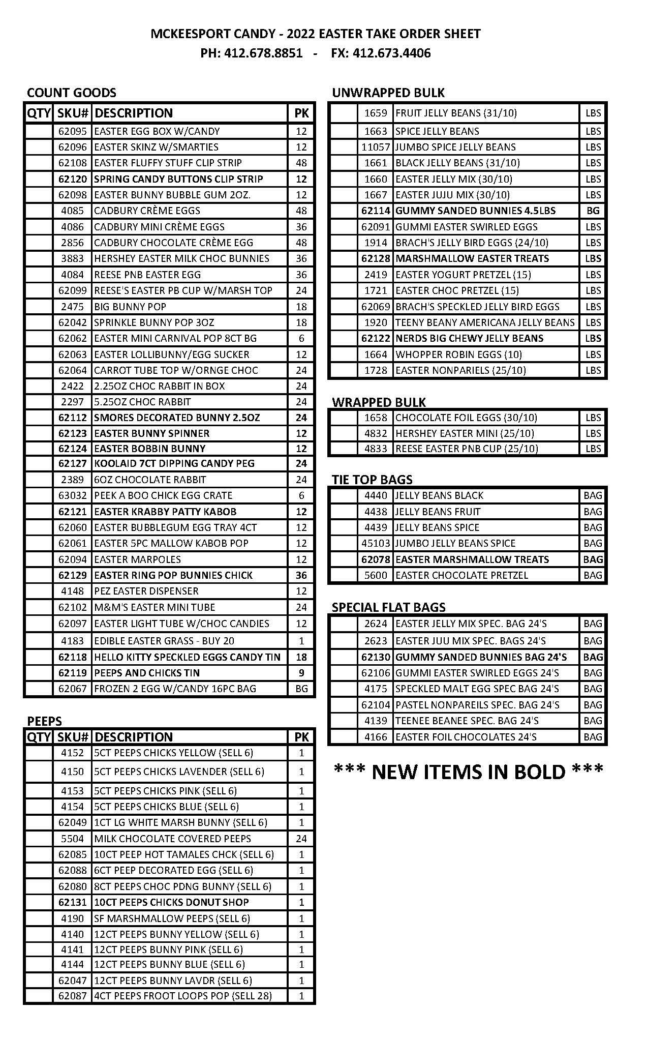 Easter Candy Catalog - Updated March 8,2022 – Candy Favorites