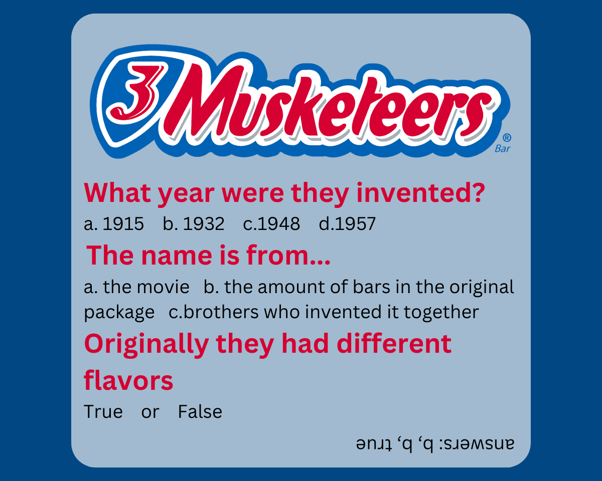 3 Musketeers Candy Description