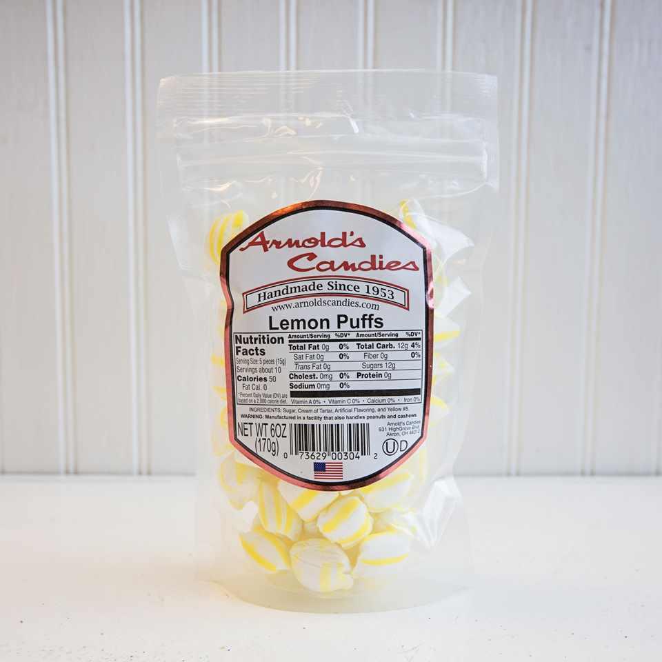 Arnold's Candies Lemon Puffs 6 oz. Bag - 6 / Case – Candy Favorites