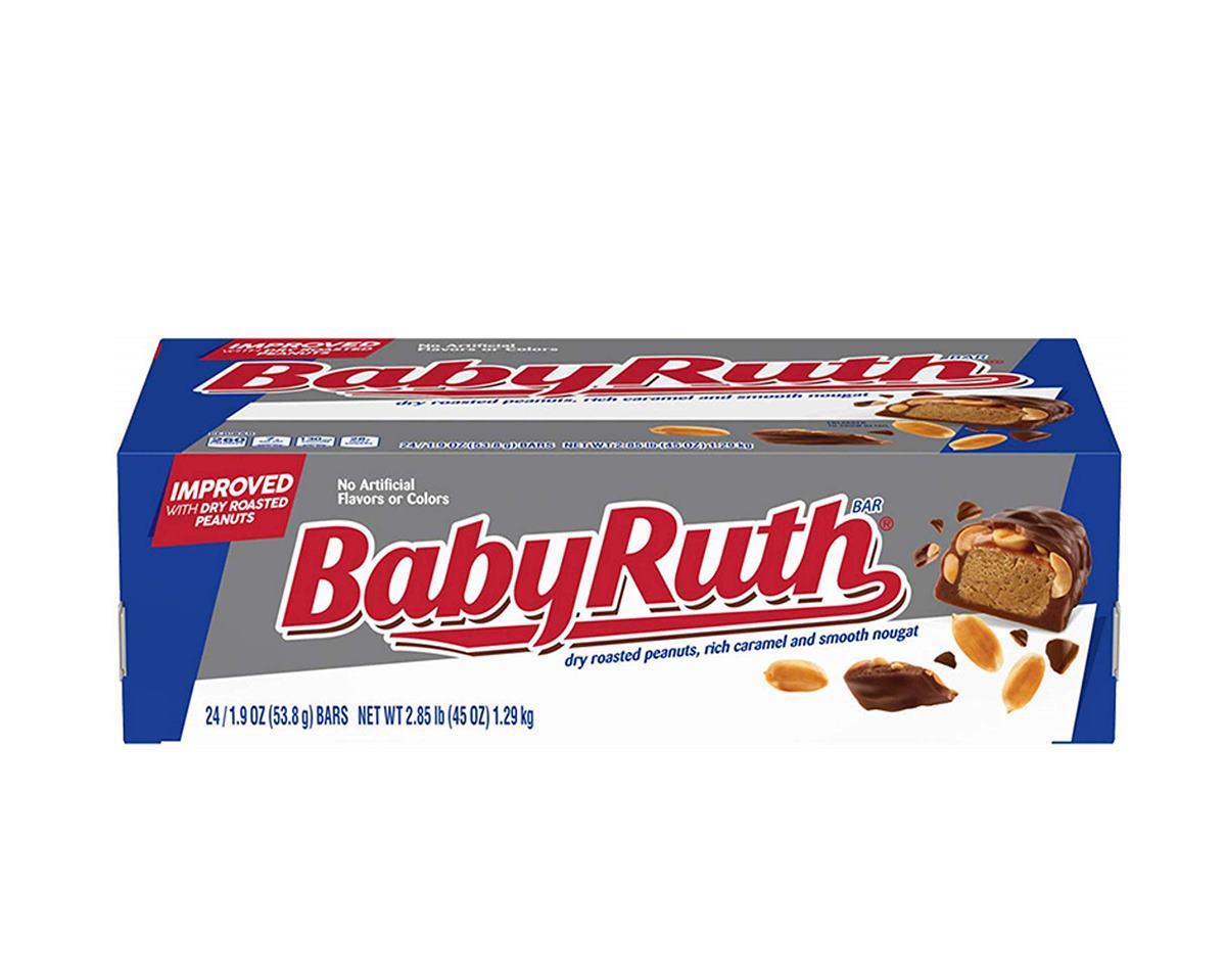 Baby Ruth 1.9 oz. Candy Bar | Improved with Dry Roasted Peanuts - 24 ...