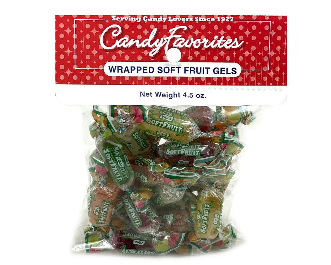 CandyFavorites Wrapped Soft Fruit Gels 4.5 oz. Hang Bags - 8 / Box