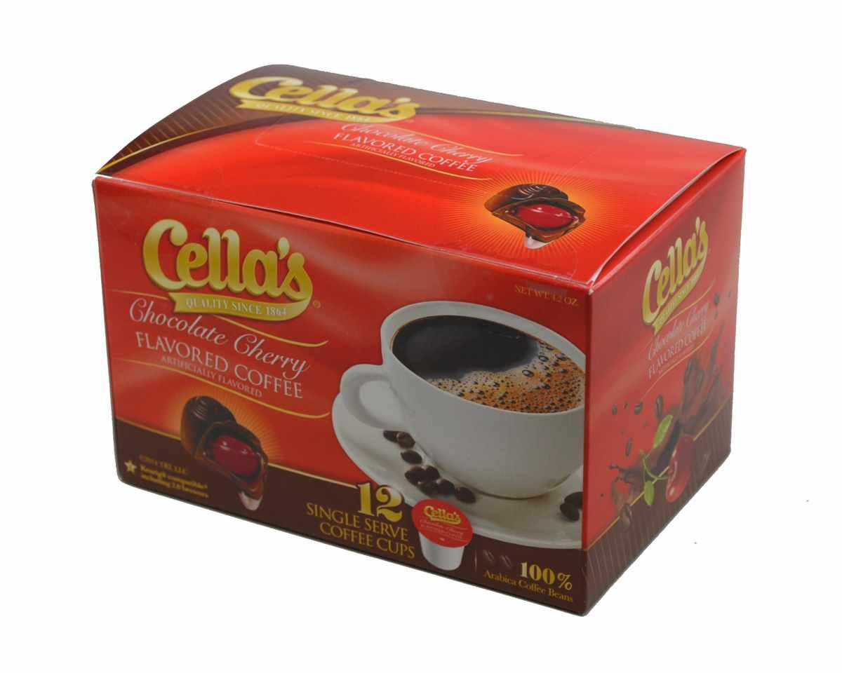 Cella Chocolate Cherry Cordials Coffee Single Serve Pods - 12 / Box ...