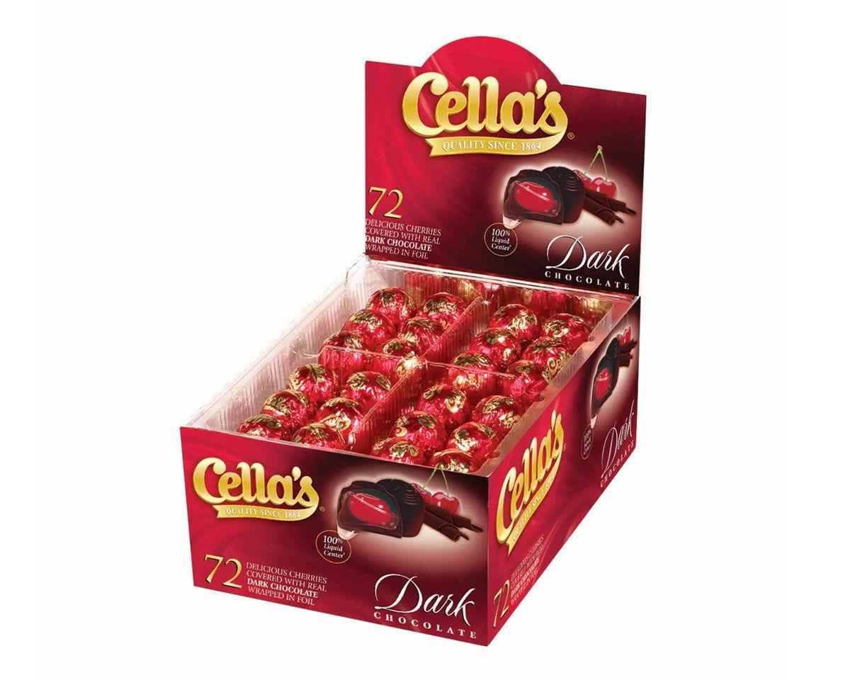 Cella’s Dark Chocolate Covered Cherries - 72 / Box | Net Weight .36 oz ...