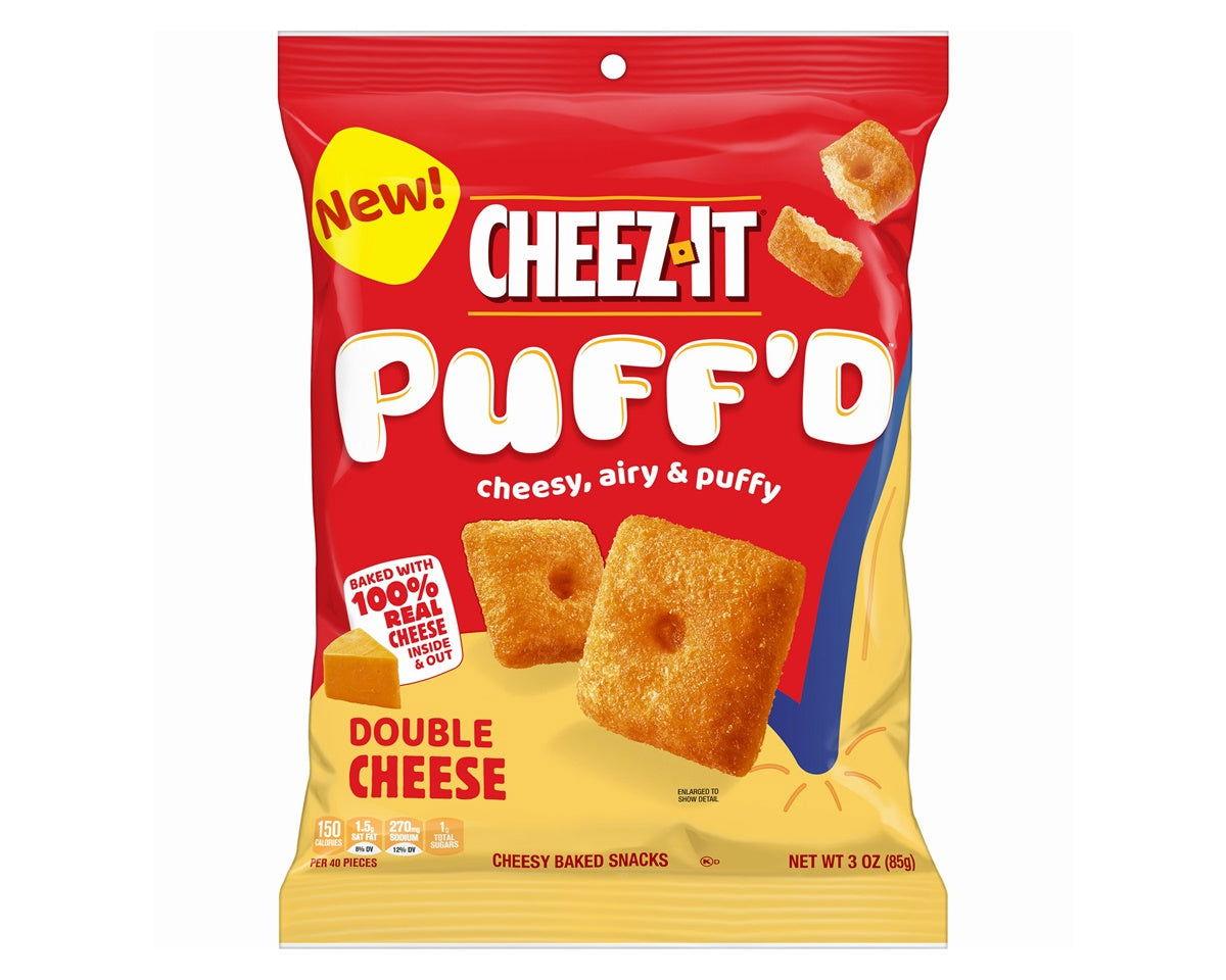 Cheez-It Puff'd Cheddar Cheesy Baked Snacks 3 oz. Bags - 6 / Box ...