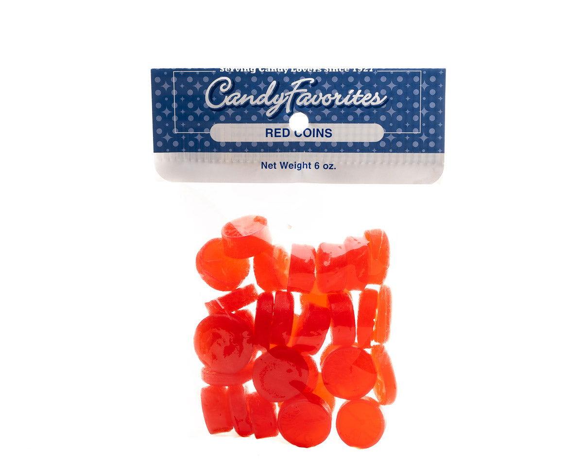 Cherry Red Dollars 6 Ounce Peg Bags - 6 / Box – Candy Favorites