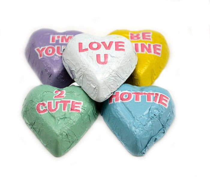 Palmer's Foil Wrapped Chocolate Conversation Hearts - 5 lb. – Candy ...