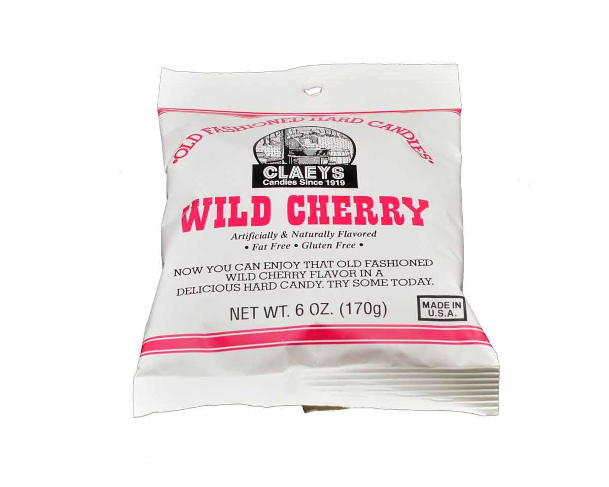 Claeys Old Fashioned Wild Cherry Hard Candies 6 oz. Bag - 6 / Bag ...