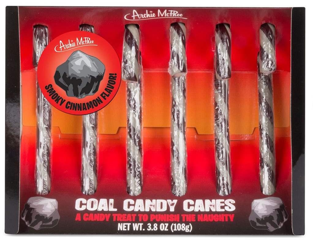 Smoky Cinnamon Coal Candy Canes 6 Count Box | Archie McFee - 1 Unit ...