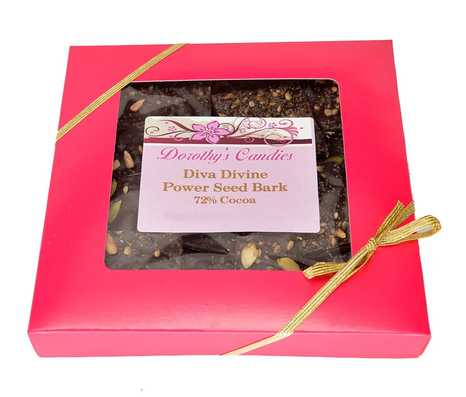Diva Devine Dark Chocolate Power Seed Bark | 72% Cocoa - 1 lb. – Candy ...