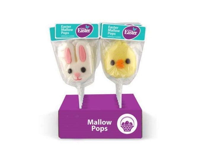 Primary Colors Easter Bunny & Chick 1.05 oz. Mallow Pops – 12 / Box ...