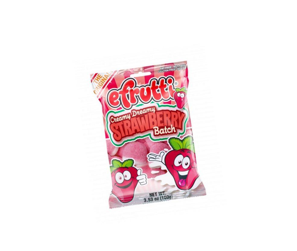 Efrutti Creamy & Dreamy Strawberry Batch Gummi Candy 3.5 oz. Bags - 12 ...