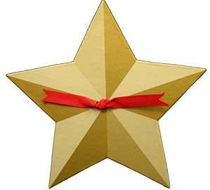 Gold Star Box with Ribbon – Candy Favorites