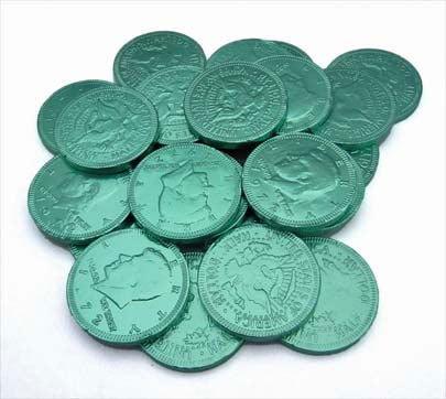 Green Foil Wrapped Chocolate Coins - 1 lb. – Candy Favorites