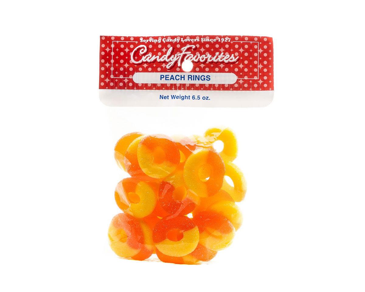 Gummi Peach Rings 6.5 Ounce Peg Bags - 8 / Box – Candy Favorites