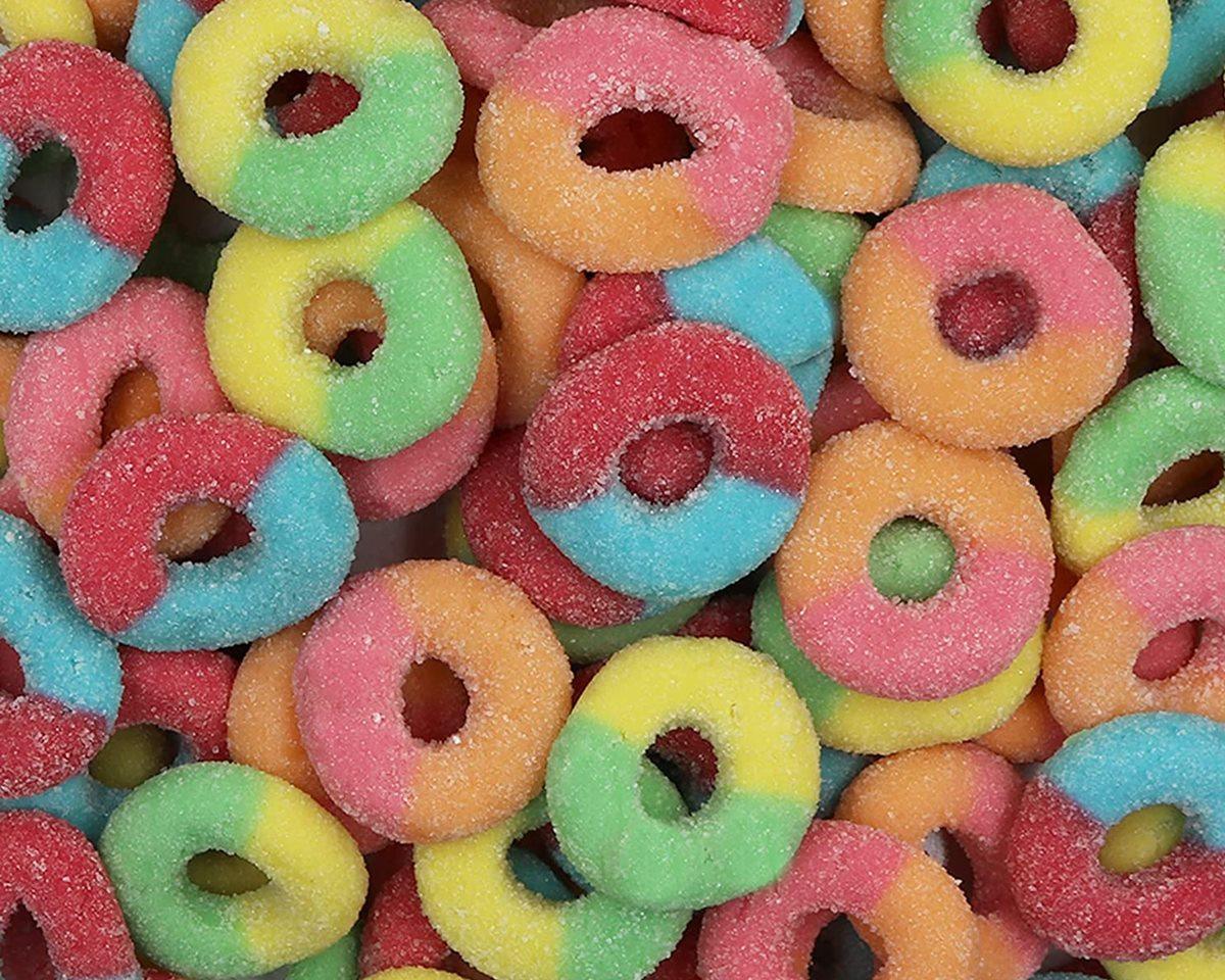 Hand Packed Gummi Neon Rings 8 oz. Flat Bags - 8 / Box – Candy Favorites