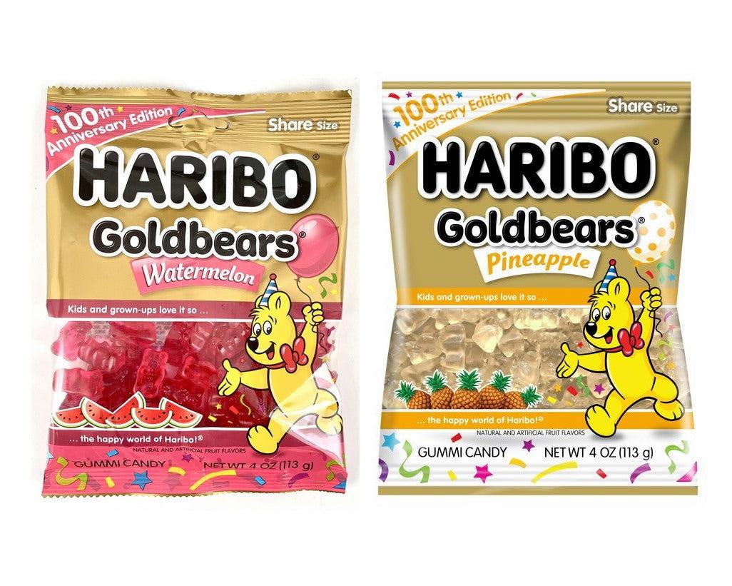 Haribo Pineapple and Watermelon 100th Anniversary Gummi Bear 4 oz. Bags ...