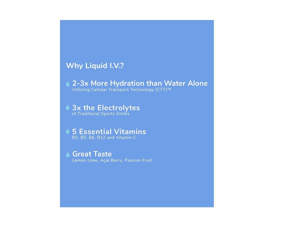Acai Berry Liquid I.V. Hydration Multipliers .56 oz. Packets -8 / Box ...