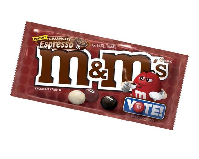 M&M's Crunchy Espresso Chocolate Candies 1.35 oz. Bags - 24 / Box ...
