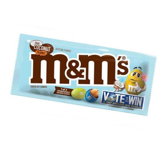 M&M's Thai Coconut Peanut Chocolate Candies 1.74 oz. Bags - 24 / Box ...