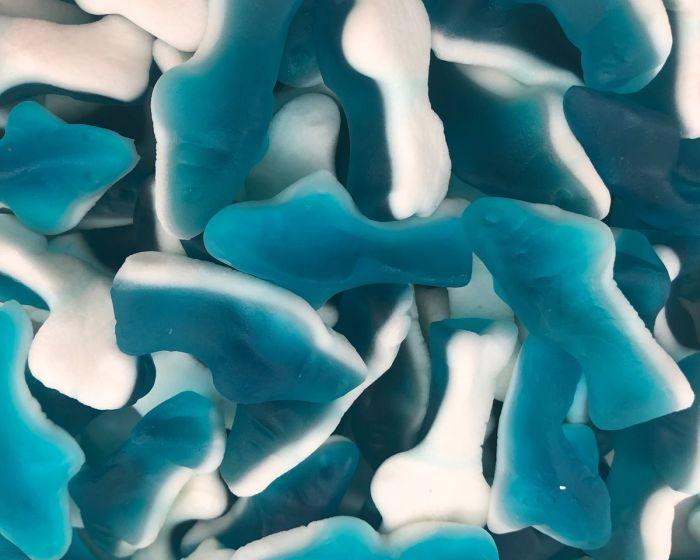 Mini Blue Gummi Sharks 4.5 oz. Peg Bags - 8 / Box – Candy Favorites