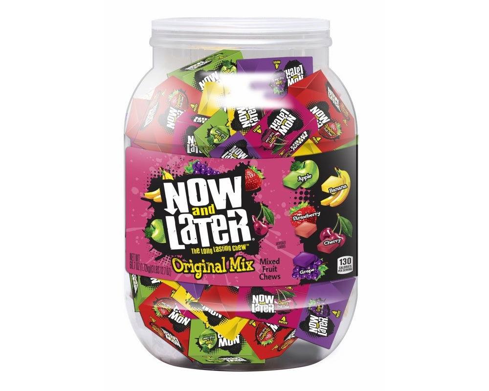 Now & Later Original Mix Fruit Chews 60 Ounce Jar - 1 Unit | 100 Packs ...