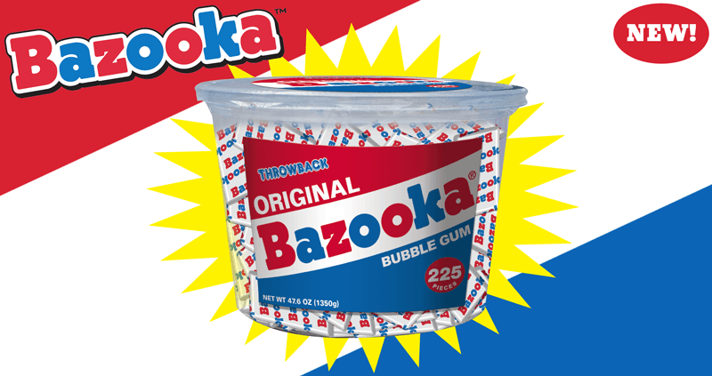 Original Throwback Bazooka Bubble Gum 225 ct. Tub - 1 Unit – Candy ...