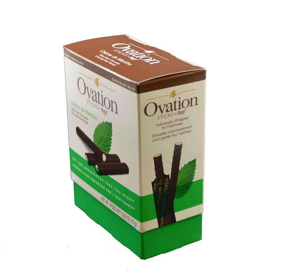 Ovation Mint Dark Chocolate Covered Candy Sticks 2.65 Ounce Box - 6 ...