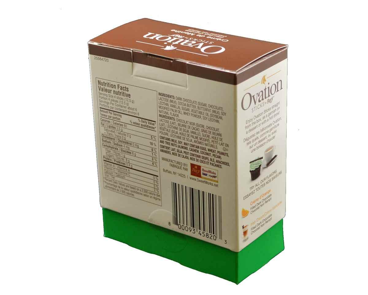Ovation Mint Dark Chocolate Covered Candy Sticks 2.65 Ounce Box - 6 ...