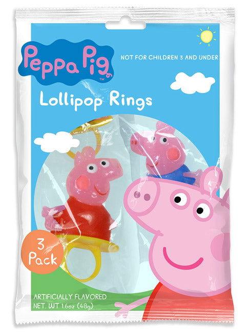 Peppa Pig Lollipop Rings 3 Pack - 12 Bags / Box – Candy Favorites