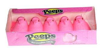 Pink Peeps Marshmallow Chicks 5 Packs - 6 Trays / Box – Candy Favorites