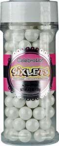 Shimmer White Sixlets 4.5 oz. Jar - 3 / Case – Candy Favorites