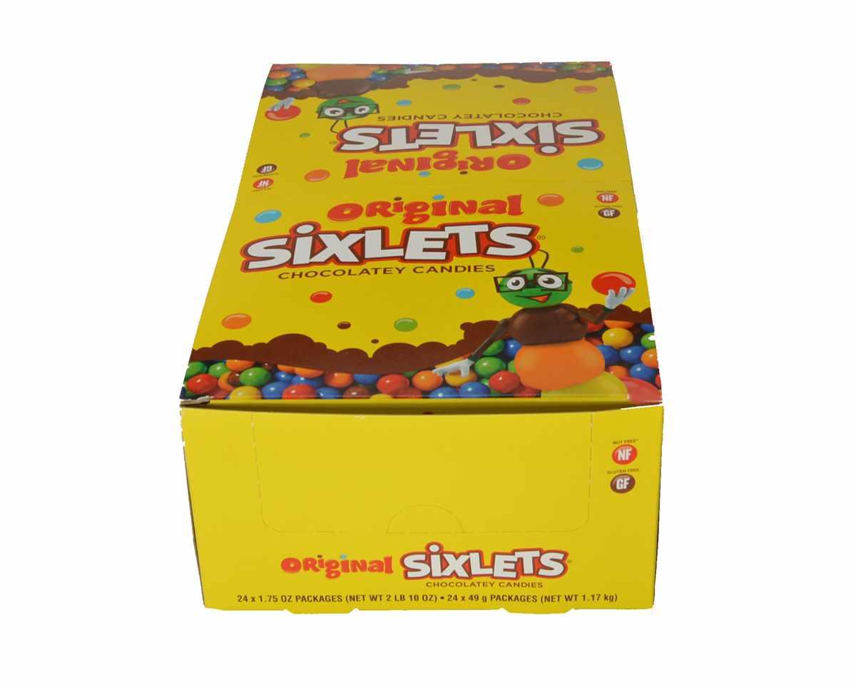 Original Sixlets Chocolately Candies 1.75 oz. Bag - 24 / Box – Candy ...