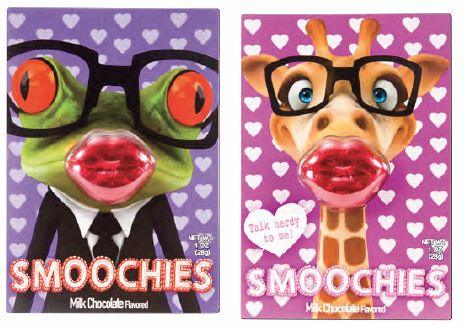 Smoochies Valentine Cards with Chocolate Lips - 12 / Box – Candy Favorites