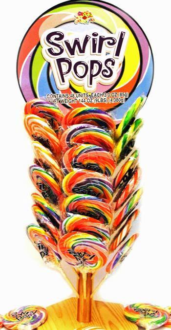 Swirl Pop with Wooden Stand - 48 / Case – Candy Favorites