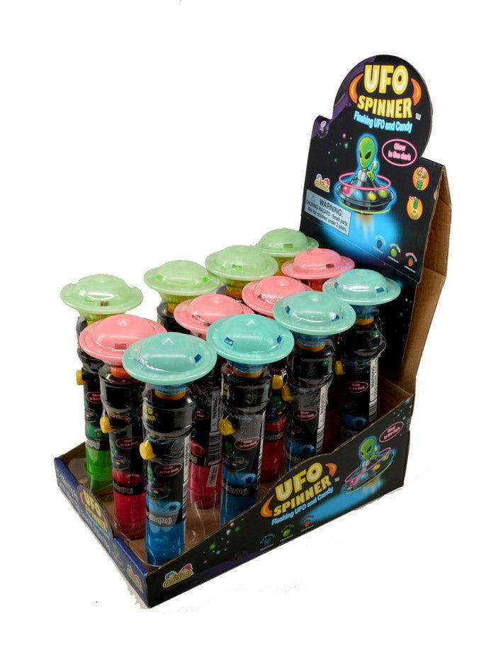 Kidsmania UFO Spinner Flashing UFO and Candy - 12 / Box – Candy Favorites