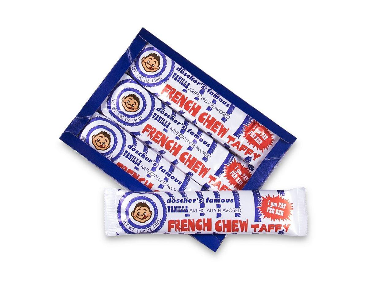 Doscher's Famous Vanilla French Chew Chewy Taffy | 1.62 oz. Bars - 24 ...