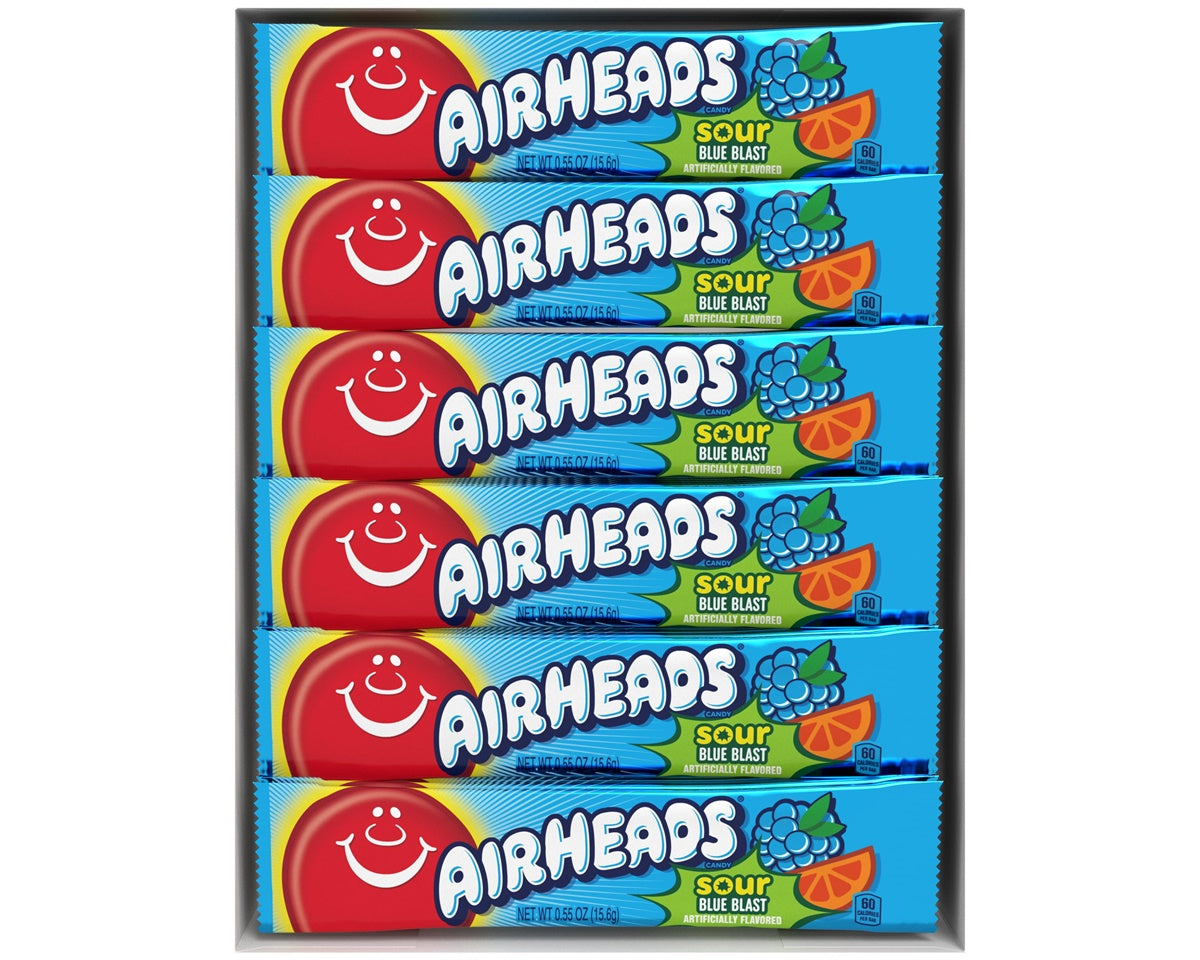 Airheads Sour Blue Blast .55 oz. Taffy - 36 / Box – Candy Favorites