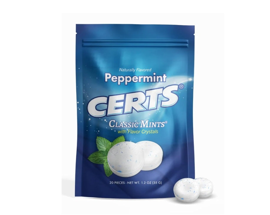 Certs Classic Peppermint Mints 1.2 oz. Bags - 5 / Box – Candy Favorites