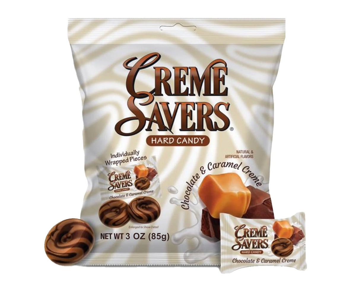 Crème Savers Chocolate & Caramel Hard Candy 3 oz. Bag - 12 / Bag ...