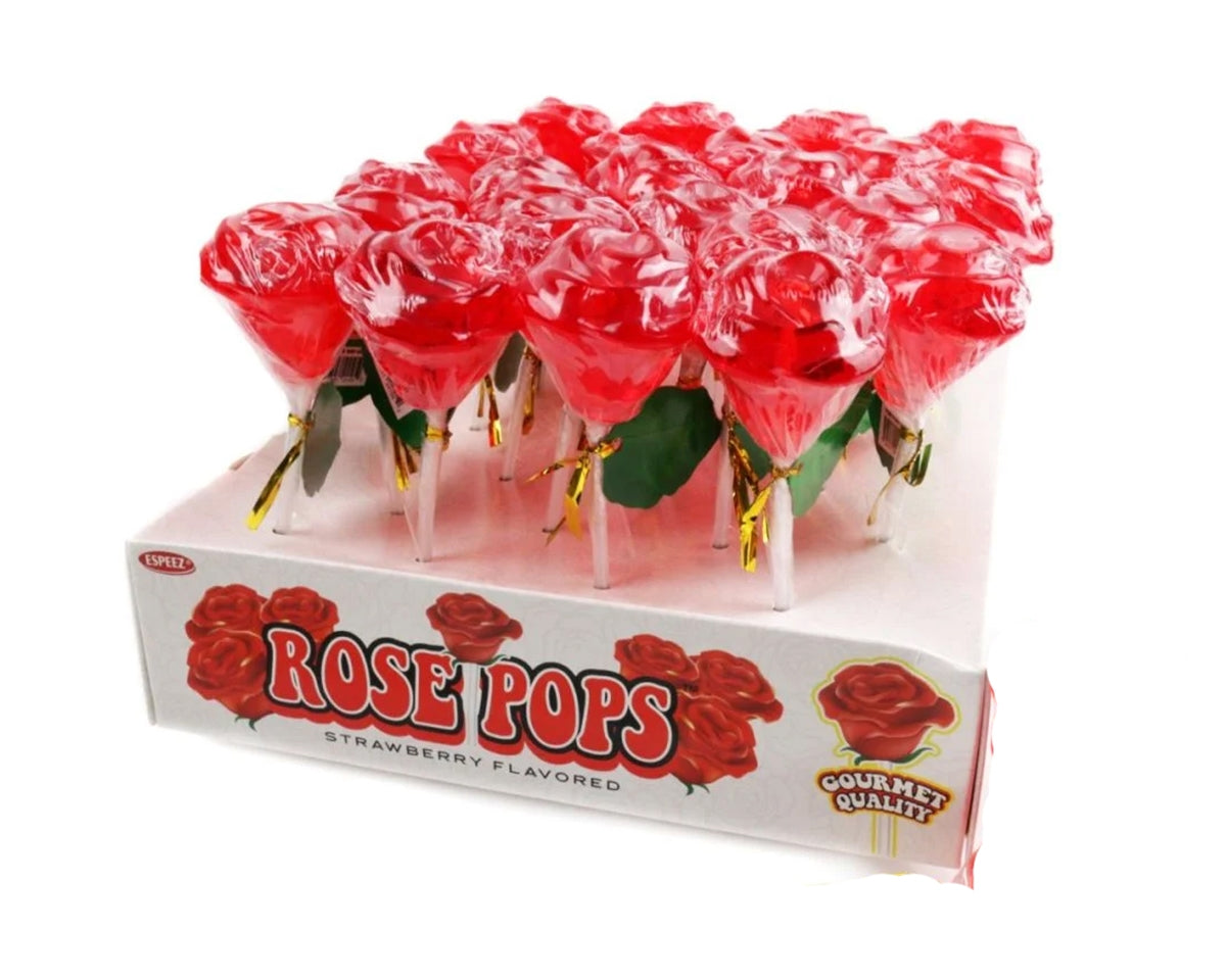 Red Rose Strawberry Pops - 24 / Box – Candy Favorites