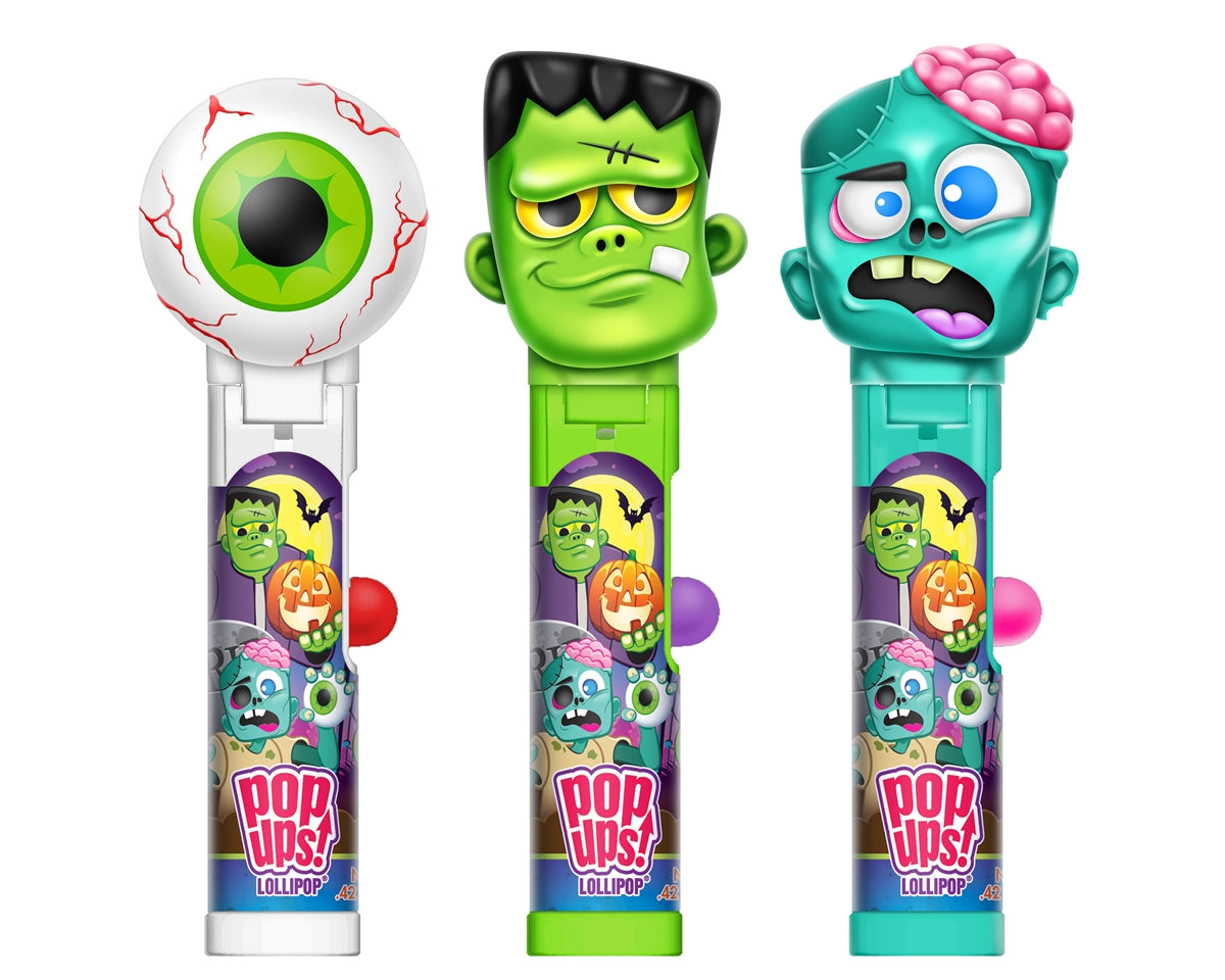 Monster Mix Pop Ups! .35 oz. Lollipops | Flix Candy - 12 / Box – Candy ...