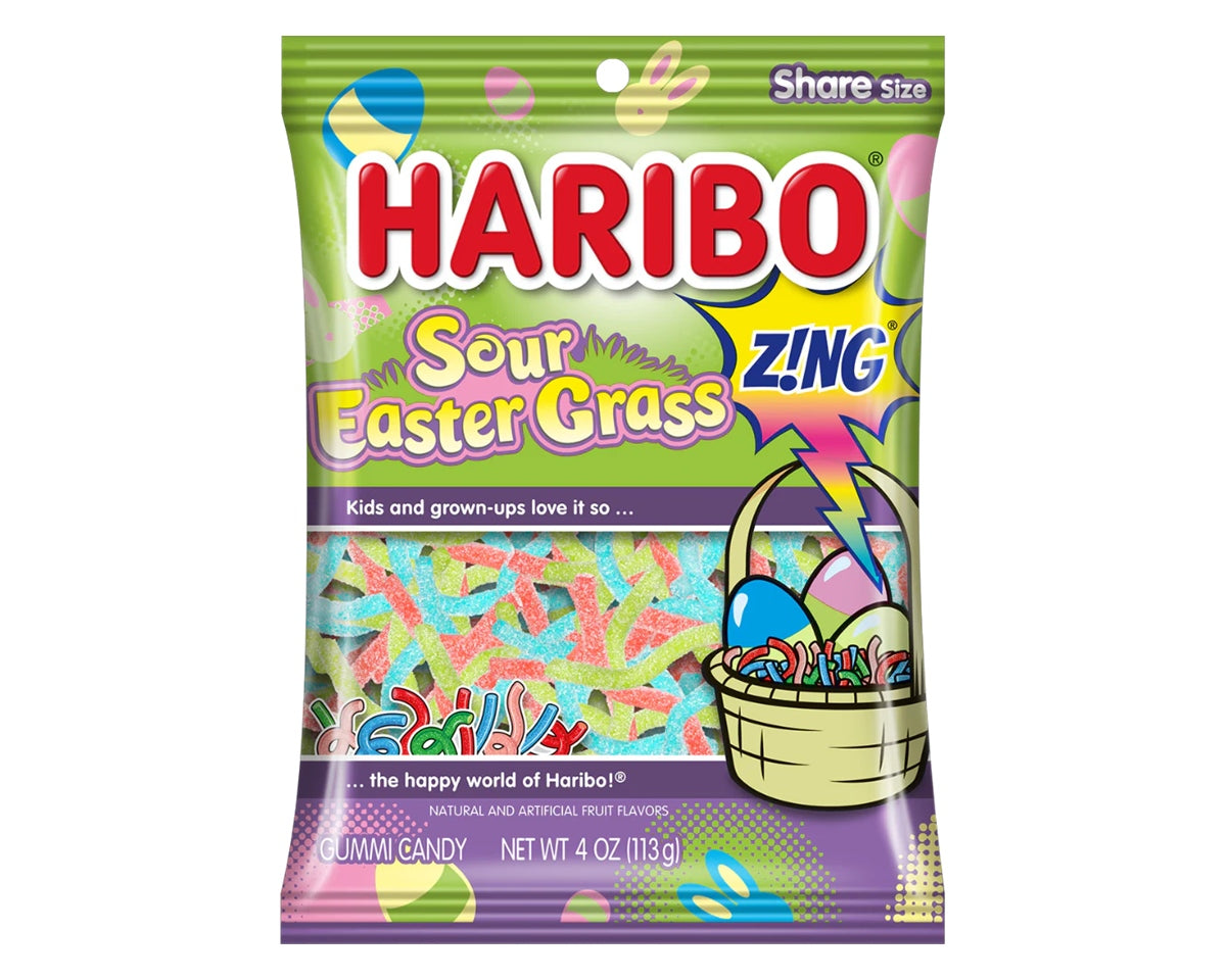 Haribo Sour Easter Grass 4 Ounce Bags - 12 / Box – Candy Favorites