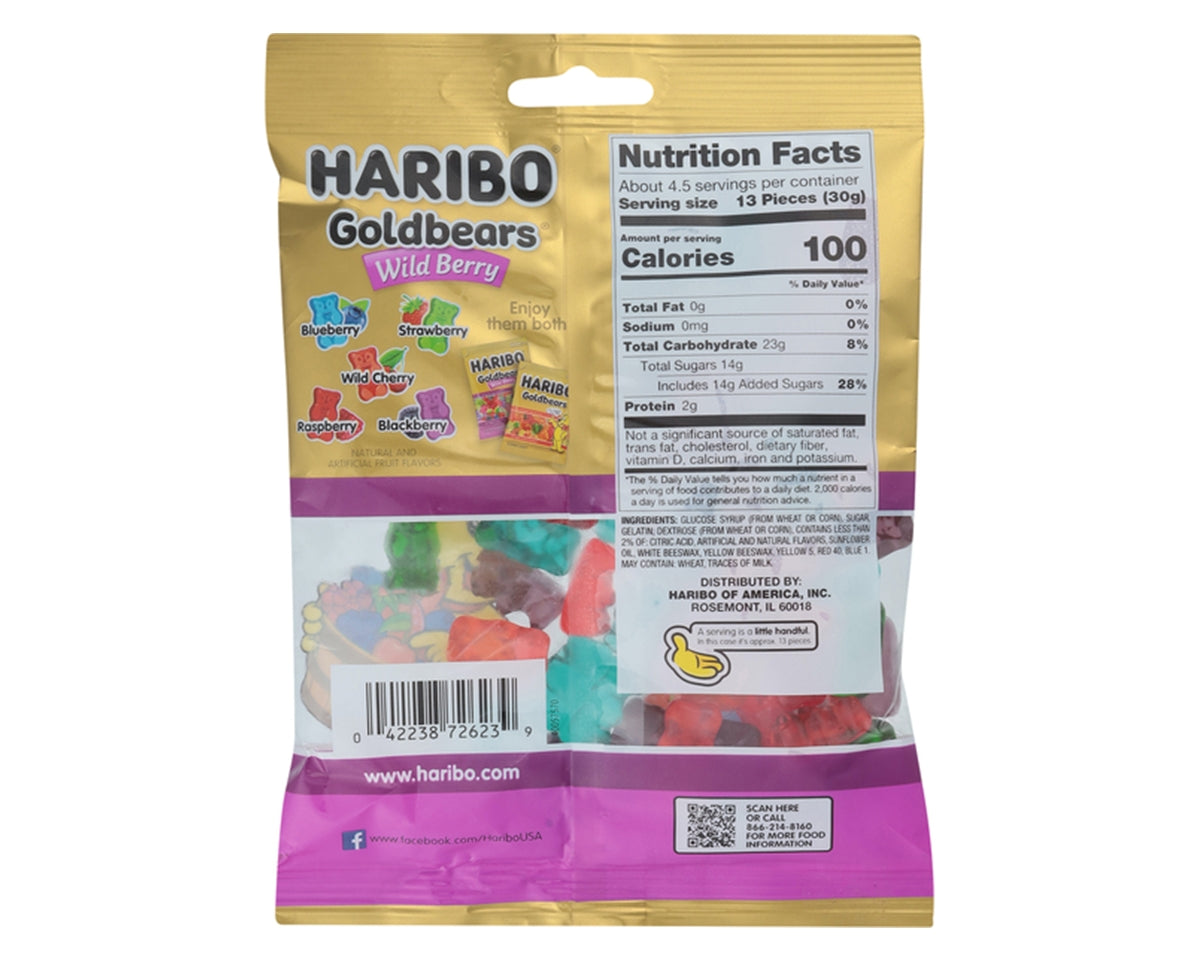 Haribo Wild Berry Gold Bears 5 oz. Bags - 12 / Bag – Candy Favorites