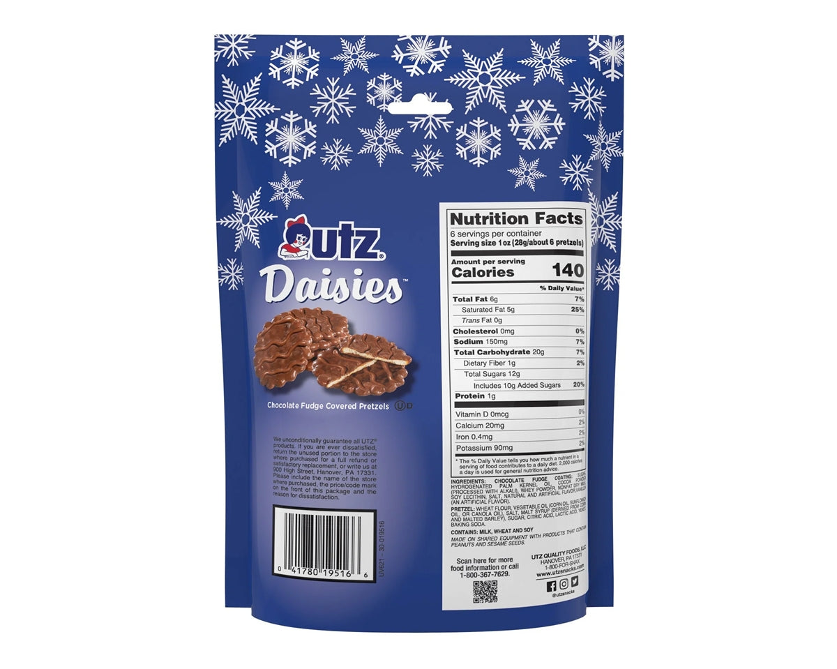 UTZ Chocolate Fudge Covered Pretzel Daisies 6 oz. Bags - 3 / Box ...